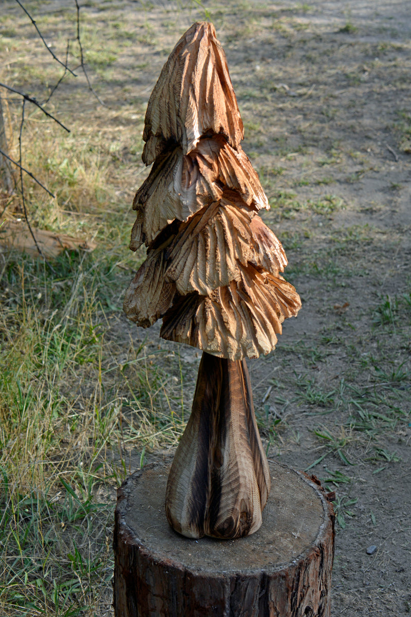 29 Inch Chainsaw-Carved Tree Wood Sculpture by Artist Jess Alice