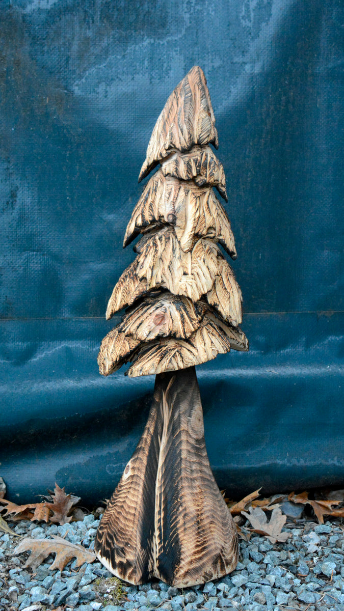 30.5" 3D- Tree Chainsaw Carving | California Cedar Wood Sculpture| Art ...